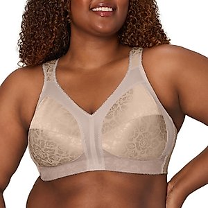 Playtex Women's 18 Hour Comfort-Strap Wireless Full-Coverage 4-Way TruSupport Bra, Toffee, 36DD
