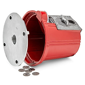 Gumball Machine - 15 Inch Candy Dispenser with Stand for 0.62 Inch Bubble Gumball - Heavy Duty Red Metal with Large Glass Bowl - Easy Twist-Off Refill - Free or Coin Operated - by The Candery