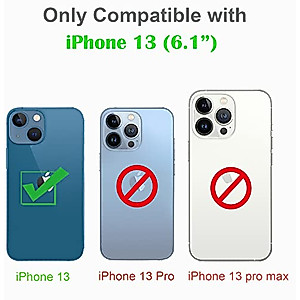 JOYAKI Wallet Case Compatible with iPhone 13,Slim Protective case with Card Holder,PU Leather Kickstand Card Slots Case with a Free Screen Protective Glass for iPhone 13(6.1")-White