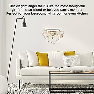Aqur2020 Resin Angel Wall Art Decor European Angel Shape Wall Shelf Wall Hanging Rack Decoration Rack for Home Bedroom Garden(2#)