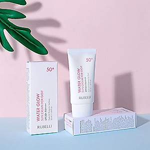 Rubelli Water Glow Sun cream for golf 50ml SPF50+ PA++++ | Korean Sunscreen | No White Cast, Strong UV Protection, Moist Essence Type