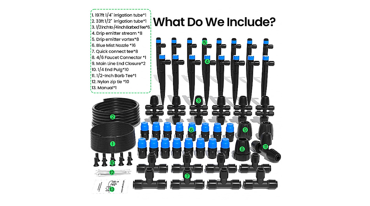 MIXC 230FT Drip Irrigation System - Effortless Garden Watering