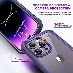 Diaclara Designed for iPhone 14 Pro Max Case 6.7 Inch with Screen Protector Touch Sensitive, [2023 Upgraded] 360 Full Body Bumper Cover+9H Glass Camera Lens Protector (Royal Purple)