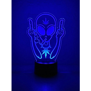 Yooce 420 Leaf 3D LED Table Lamp Night Light Optical Visual Illusion Home Decor Lighting