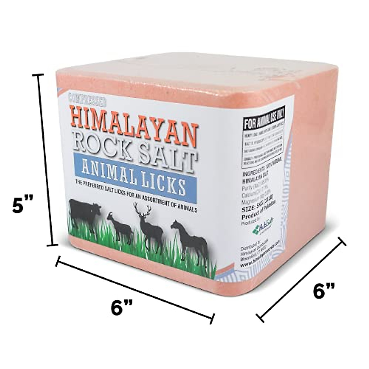 Himalayan Secrets 11LB (5KG) Large Compressed Pink Himalayan Salt Animal Lick Block for Livestock and Wildlife - 100% Pure & Natural Feed Salt - 84 Natural Minerals and Trace Elements