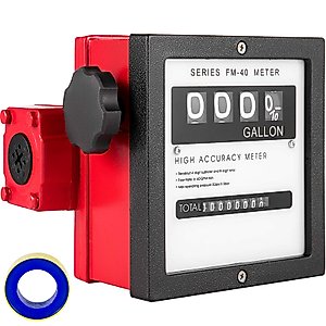 VEVOR Mechanical Fuel Meter 40 GPM Fuel Flow Meter 4-Digital Batch Display Fuel Transfer Meter 1 Inch Diesel Fuel Flow Meter All Fuel Transfer Pumps Gasoline Flow Meter