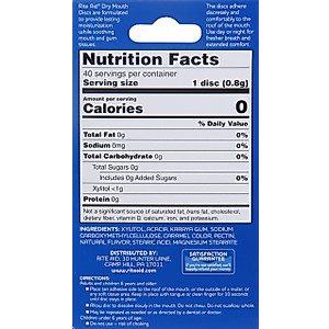 Rite Aid Dry Mouth Discs - 40 Discs | Mint Flavor Freshens Breath | Oral Care Dry Mouth Remedies | Dry Mouth Products | Dry Mouth Lozenges | Oral Hygiene Products | Mouth Moisturizer Breath Freshener