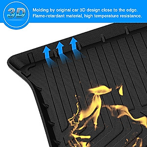 Cartist Custom Fit for Cargo Liner for 2007-2014 Ford Edge / 2007-2015 Lincoln MKX All Weather Trunk Liner Anti-Slip Odorless High Side 3D Trunk Floor Mat