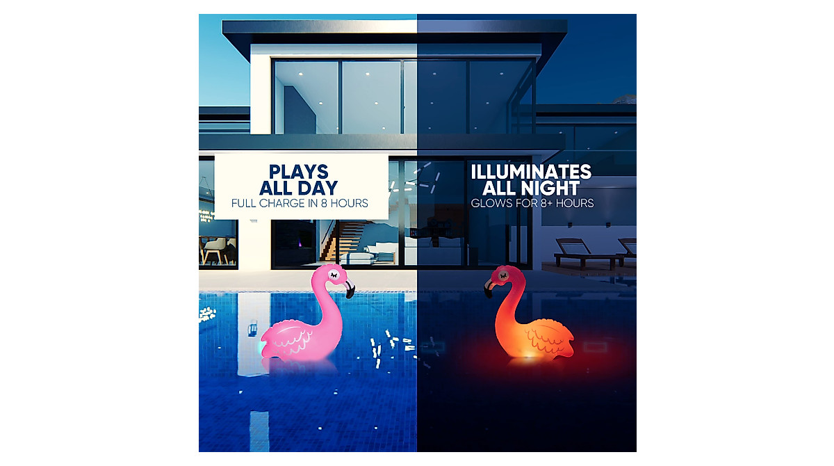 GLOW-MINGO TWINS Solar Flamingo Pool Lights - 8 Hour Glow