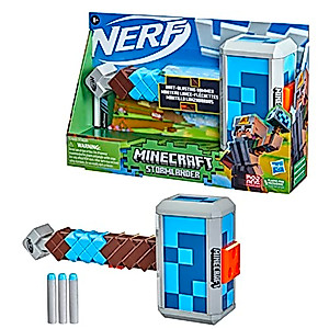 Nerf Minecraft Stormlander Dart-Blasting Hammer, Fires 3 Darts, Includes 3 Elite Darts, Pull-Back Priming Handle Multicolor 5010993948758