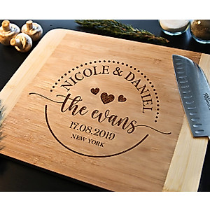 Personalized Family Tree Cutting Board Wedding Gift for Couple Engraved Custom Family Chopping Board