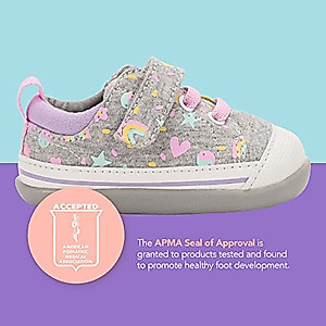 See Kai Run - Stevie II First Walker Shoe for Infants, Gray Jersey/Happy, Infant 4