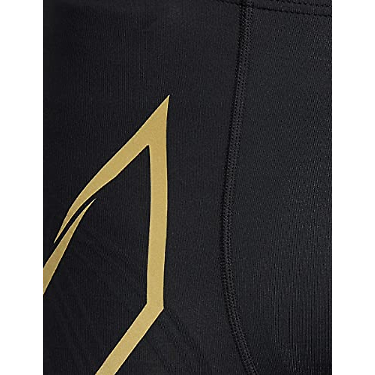 2XU Men's Light Speed Compression Tights - Lightweight & Flexible Support for Improved Running Performance - Black/Gold Reflective - Size Medium