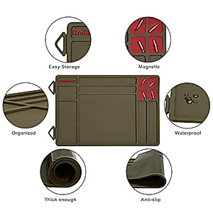 Raiseek Cleaning Mat, Pistol Gun Maintenance Mat,Anti-Slip Rubberized Repair Mat 15.9" x 9.8"(Brown)