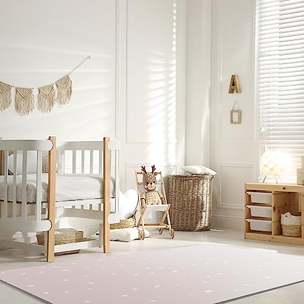 Stylish Baby Play Mat - Soft, Easy to Clean 5.6 x 4 ft. Floor Mat Creates A Safe Play Area for Your Baby Boy or Girl - The Perfect Modern Foam Playmat Fits Nicely with Your Kids Playroom Or Home Decor