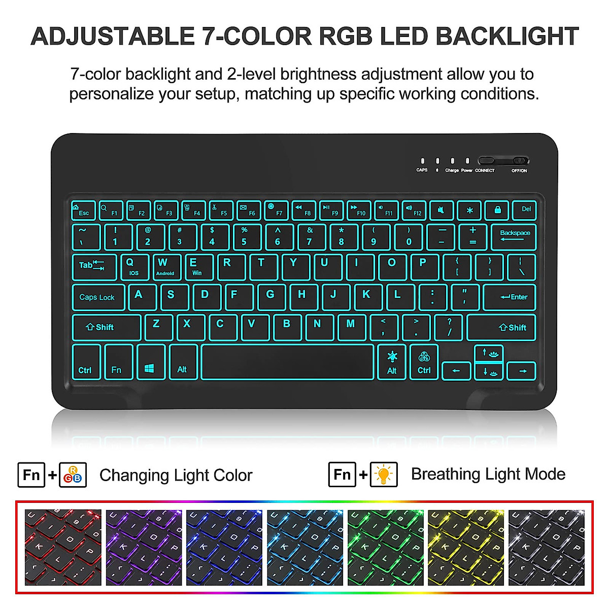 JADEMALL Keyboard Case for Galaxy Tab S7 FE 5G / S8 Plus / S7Plus – Detachable Bluetooth Backlight Magnetic Keyboard - 12.4 Inch Slim Folio Smart Cover with S Pen Holder, Auto Sleep/Wake - Rose Gold