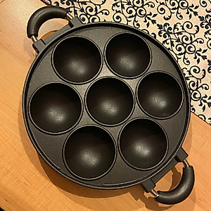TAMOSH 7 Hole Cooking Cake Pan Cast Iron Omelette Pan Non-Stick Cooking Pot Breakfast Egg Cooker Cake Mold Kitchen Cookware