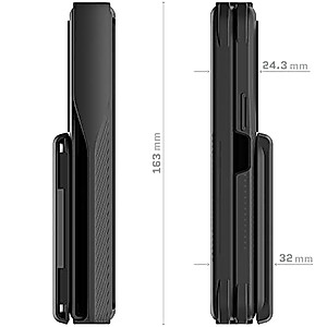 Ghostek EXEC Wallet Case for Galaxy Z Fold 4 - Magnetic Credit Card Holder, Hinge Protection, Wireless Charging, 7.6" Screen (Black)