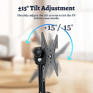lesolar TV Floor Stand for 12 to 43 inch TVs Tilting Free Standing TV Mount VESA Stand with Height Adjustable and 360 Degree Swivel Floor TV Stand for Bedroom Living Room Corner