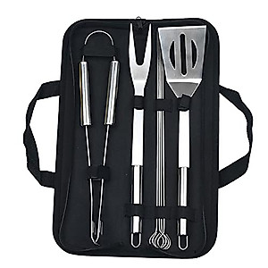 Jteremy Grill Tools Set - 8pcs Grill Accessories BBQ Tools, Stainless Steel Grilling Tools, BBQ Accessories Tool Set with Storage Bag, Camping Outdoor Cooking Tool Set for Travel