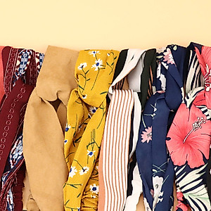 DRESHOW 20 Pack Turban Headbands for Women Elastic Back Twisted Hair Bands Face Vintage Cross Head Wrap Hair Accessories