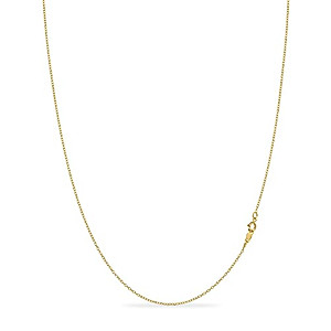 KEZEF Sterling Silver with Gold Overlay 1.3mm Cable Chain Necklace 24"