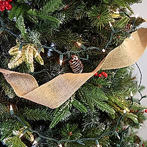 Idiy Natural Burlap Ribbons (1" Wide, 10 Yards) - No Wire, 100% Jute - Great for DIY Crafts and Projects, Gift Wrapping, Wedding Decoration, and More!