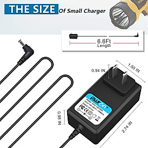 PwrON AC Adapter Compatible with Stanley Fatmax SL10LEDS 10 Watt Li-ION LED Rechargeable Spotlight, SL1M09 SL5W09 HID0109 FL5W10 FL3WBD LED Rechargeable Flashlight 12VDC Power Supply Cord