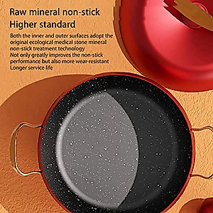 LMPN Cooking Pot, Soup pot 6L 26cm Apple Shape Enameled Cast Iron Dutch Oven with Dual Handle Suitable for All stoves, Saucepan Grill Pan Induction Cooker Gas, Kitchenware