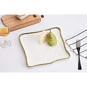 Pampa Bay Golden Salerno Porcelain Square Serving Platter
