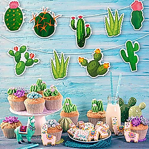 40 Pieces Cactus Cutouts Prickly Cactus Party Cutouts Green Cactus Paper-cuts for Fiesta Party Classroom Bulletin Board Wall Decoration