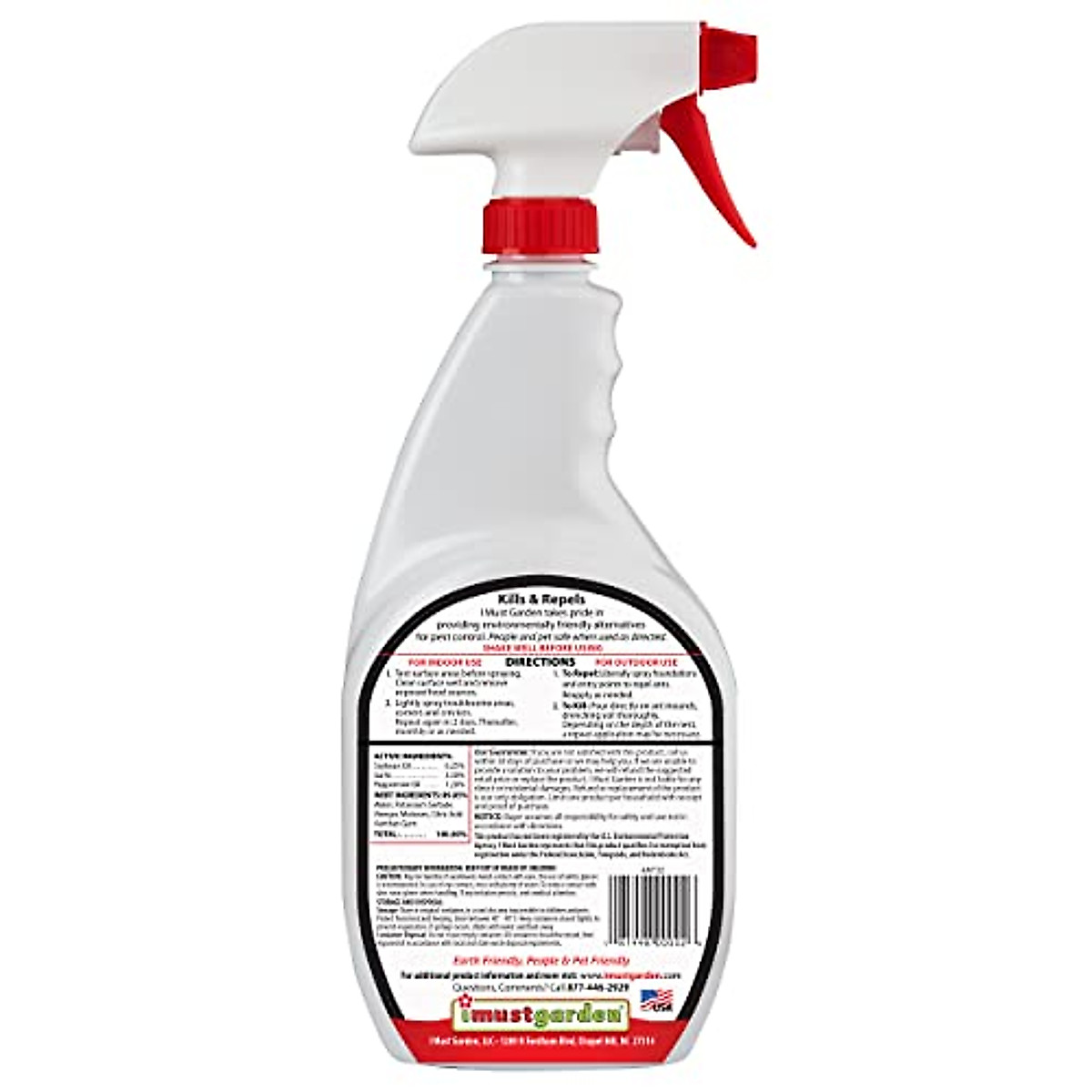 I Must Garden Ant Control - Kills & Repels - Pet & People Safe - Fast-Acting Natural Ant Repellent Spray for Indoor & Outdoor Use - 32oz Spray