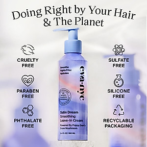 Eva NYC Satin Dream Smoothing Leave-In Cream for Thick Hair, Daily Softening Conditioner, GMO-Free Anti-Frizz, 5.4 fl oz