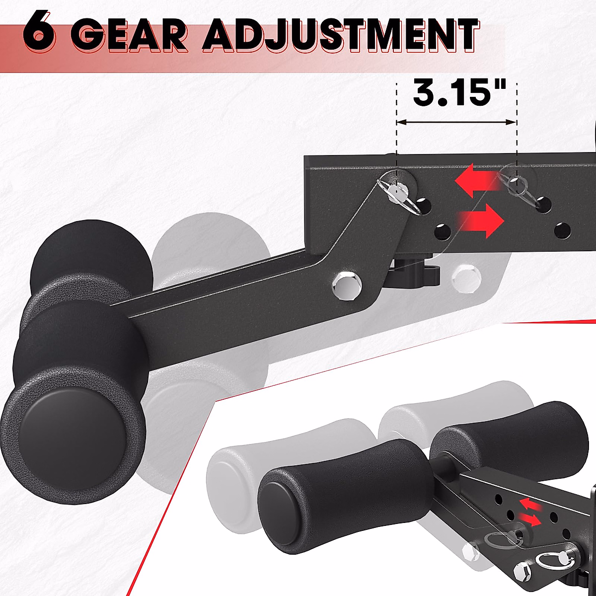Mikolo Leg Hold Down Attachment for 2'' x2'',2''x 2.75'', 3'' x 3'' Power Cage and Smith Machine, Leg Extension Attachment