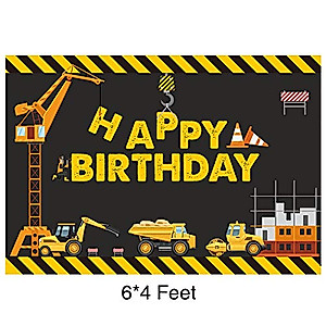 Construction Theme Birthday Party Photography Backdrop - Dump Truck Birthday Background Cake Table Boy Birthday Decorations