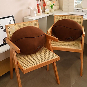 TZMAPU Coffee Bean Plush Pillow, Cute Stuffed Coffee Bean Sofa Cushion, Fruits Doll Toy, Cozy Pillow for Sofa, Office, Cushion, Lounge, Gifts for Kids and Adults（Coffee Color，20inch）