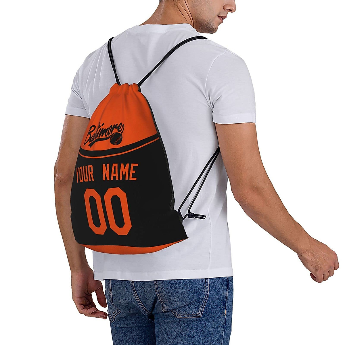 INAOO Drawstring Bags Baltimore Personalized Backpack Gifts for Men Women