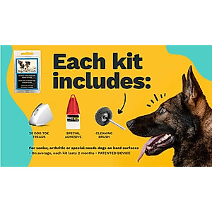 Dr. McHenry's Dog Toe Treads, Set of 24, Adhesive, Cleaning Brush, Increased Traction, Dog Mobility Support, X-Large Kit- Weight: 60-150 lbs. Net Weight 1.6 oz.