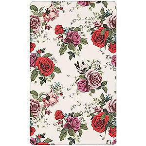 English Garden Themed Fitted Crib Sheet,Standard Crib Mattress Fitted Sheet Soft and Breathable Bed Sheets - Crib Mattress Sheet or Toddler Bed Sheet,28“ x52“,Champagne Multicolor