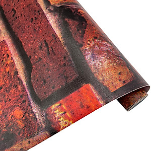 Yifely Country Rustic Brick Shelf Drawer Liner Prepasted Furniture Paper Coffee Shop Wall Sticker 17.7inch by 9.8 Feet