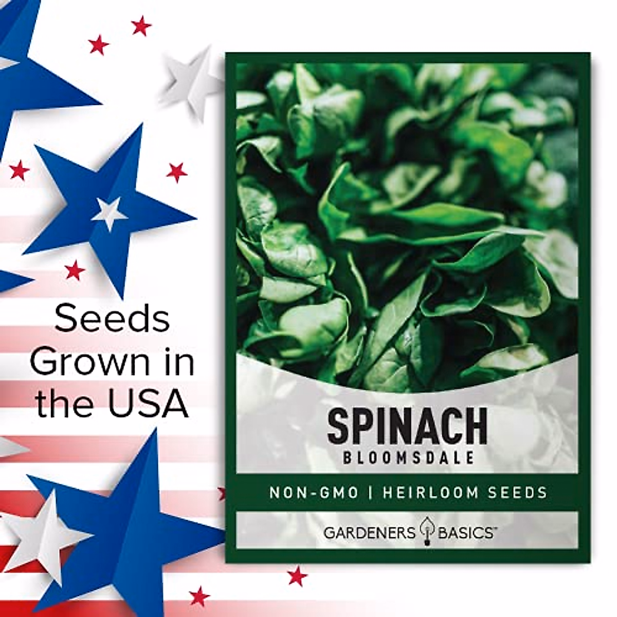 Bloomsdale Spinach Seeds for Planting is A Great Heirloom, Non-GMO Vegetable Variety- Great for Indoor, Outdoor and Hydroponics Gardening by Gardeners Basics