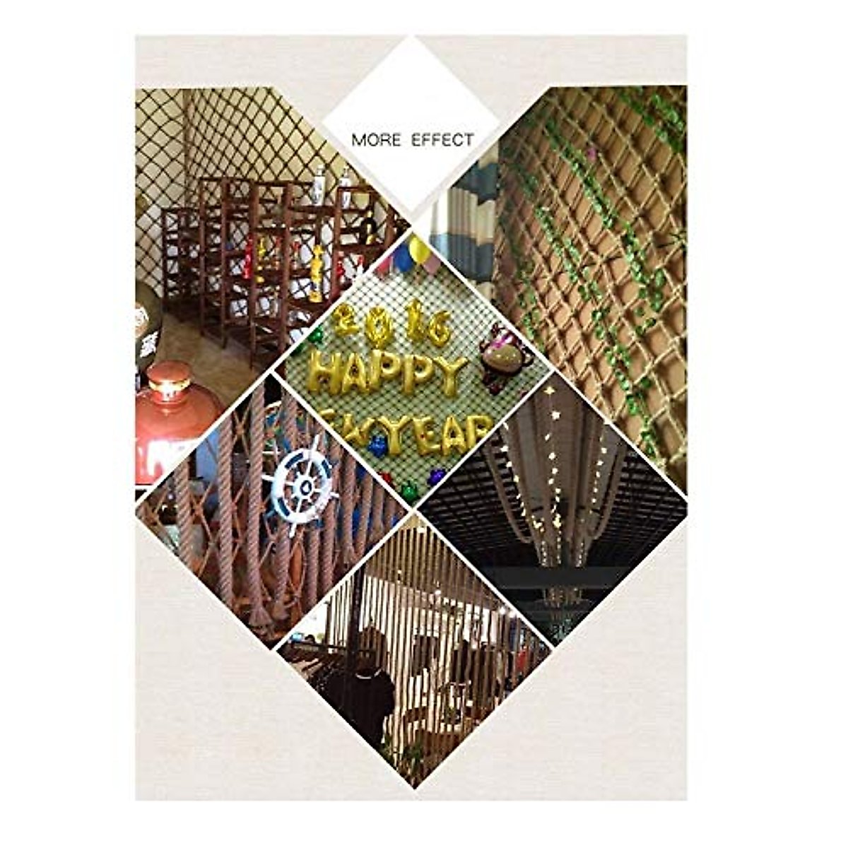 MAGFYLY Banister Guard net Children's Stairs Anti-Fall Safety Net, Hemp Rope Net, Photo Wall Decoration Net, Restaurant Bar Partition Net Balcony Obstacle Crib Protection Scenic Fence Network 1x4m