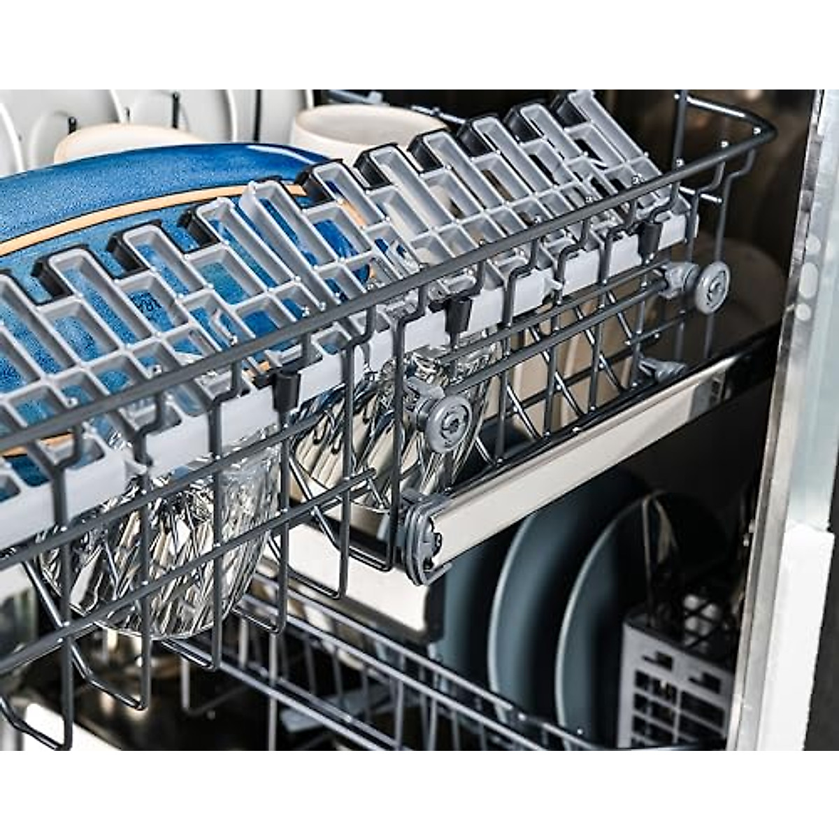 Kenmore 24" Built-In Stainless Steel Tub Dishwasher with EasyFlex 3rd Rack, SmartWash, UltraWash Plus, TurboDry, and MoreSpace Adjustable Rack, Energy Star Certified, Black