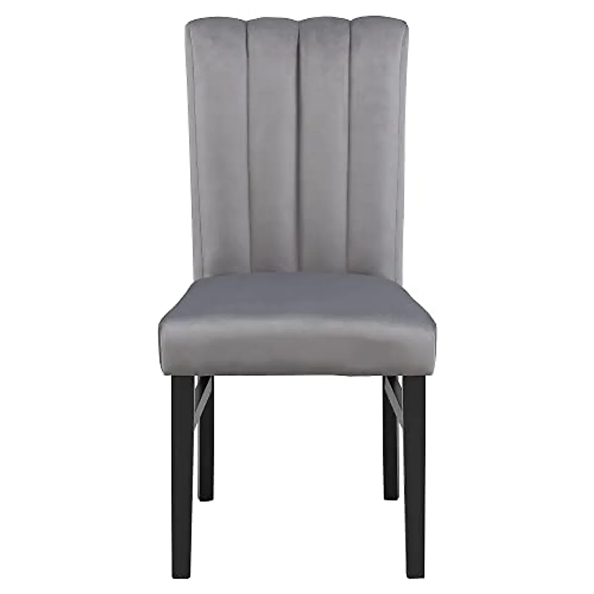 Goozio 6-Piece Dining Table Set with Marble Veneer Tabletop, 4 Flannelette Upholstered Chairs and 1 Bench for Kitchen, White+Gray