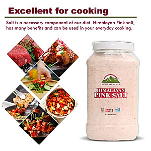Himalayan Chef Pink Salt Fine Grain, Plastic Jar - 5lbs GMO & Gluten-Free
