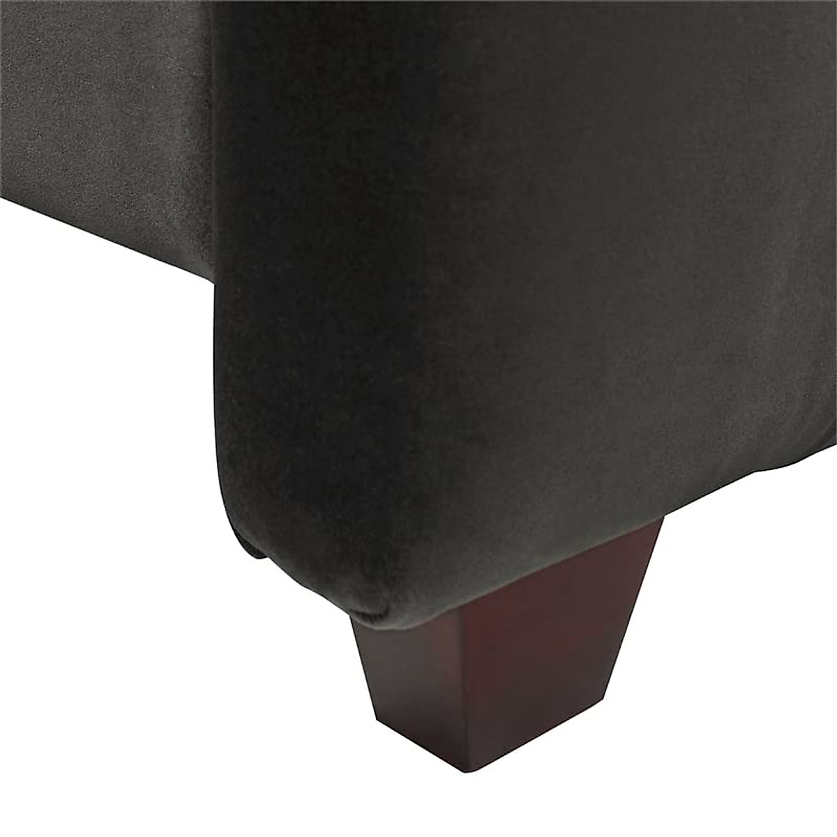 Jennifer Taylor Home David Collection Modern Upholstered King Size Size Bed Frame, Hand Tufted and Nailhead Trim, Dark Charcoal Grey