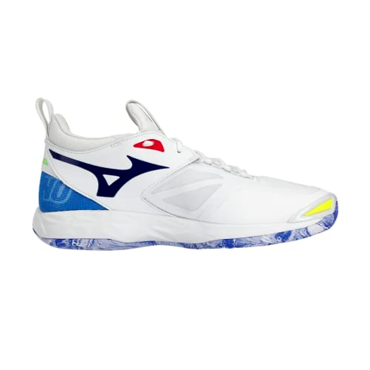 Mizuno Unisex-Adult Wave Momentum 2 Volleyball Shoe, White/Surf The Web, US Women's 13/US Men's 11.5