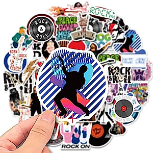 Rock and Roll Stickers |50Pcs Rock Music Waterproof Vinyl Decals for Water Bottles Laptop Luggage Cup Computer Mobile Phone Skateboard Décor