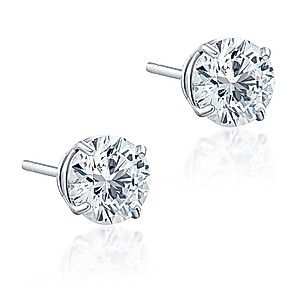 1 Carat (ctw) Diamond Studs in 14k White Gold Lab Grown