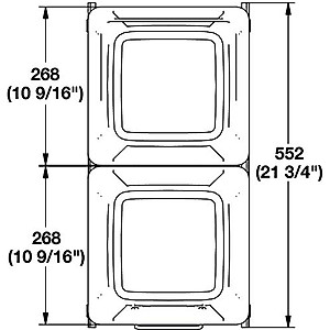 Hafele Double Waste Bin Base Cabinet Pull Out System with 2 x 27 qt (54 Qt) Bins and Handle